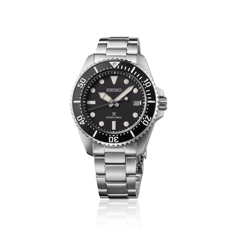 Seiko Prospex Solar Diver’s Black Round Dial Watch SNE597P1