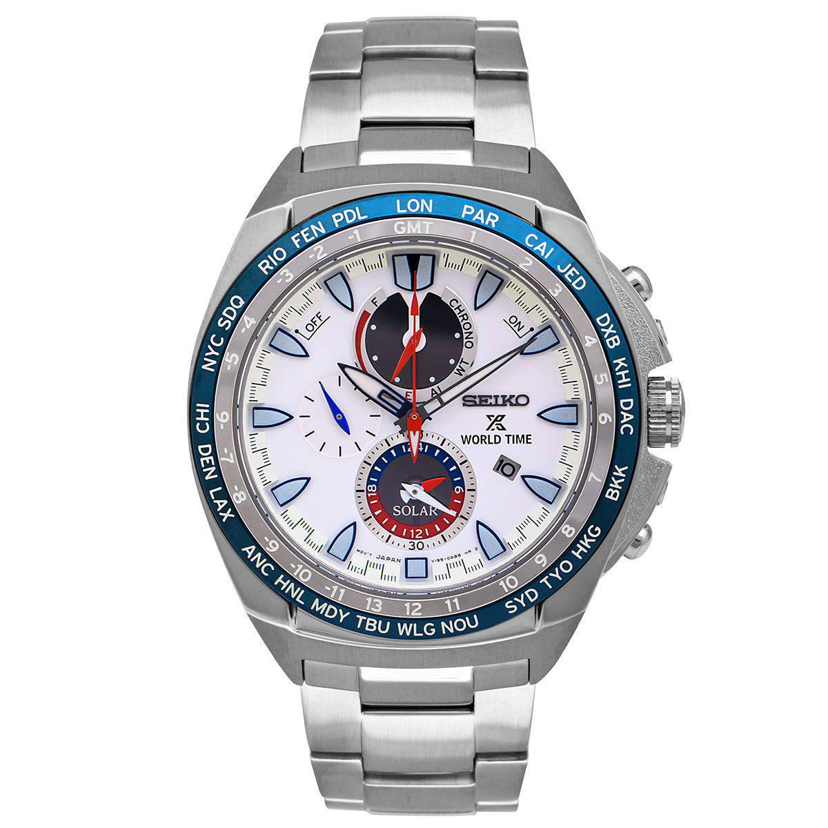 Seiko Prospex World Time Solar Chronograph Watch - SSC485P1